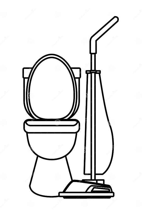 Cleaning And Hygiene Equipment Icons In Black And White Stock Vector