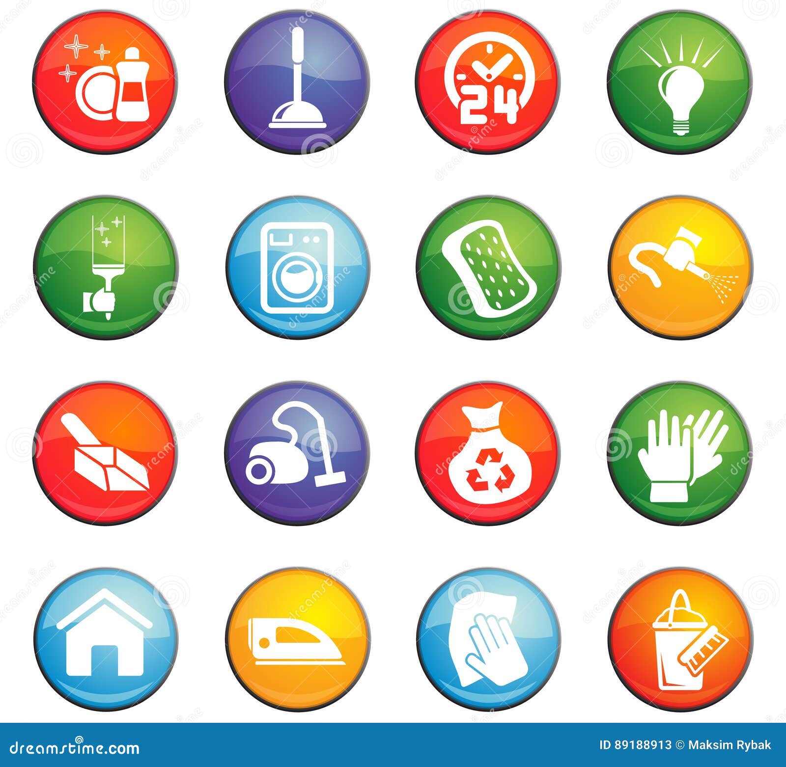 Cleaning icon set stock illustration. Illustration of symbol - 89188913