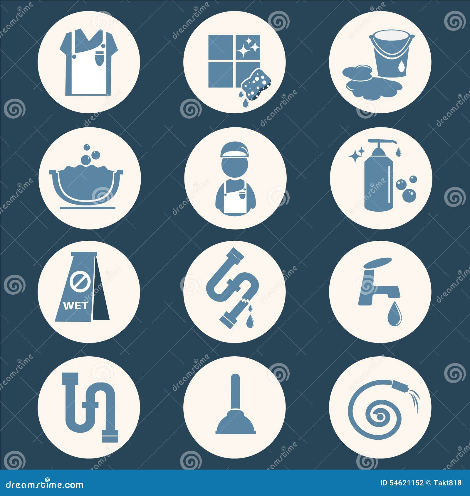 Cleaning icon set stock vector. Illustration of clean - 54621152