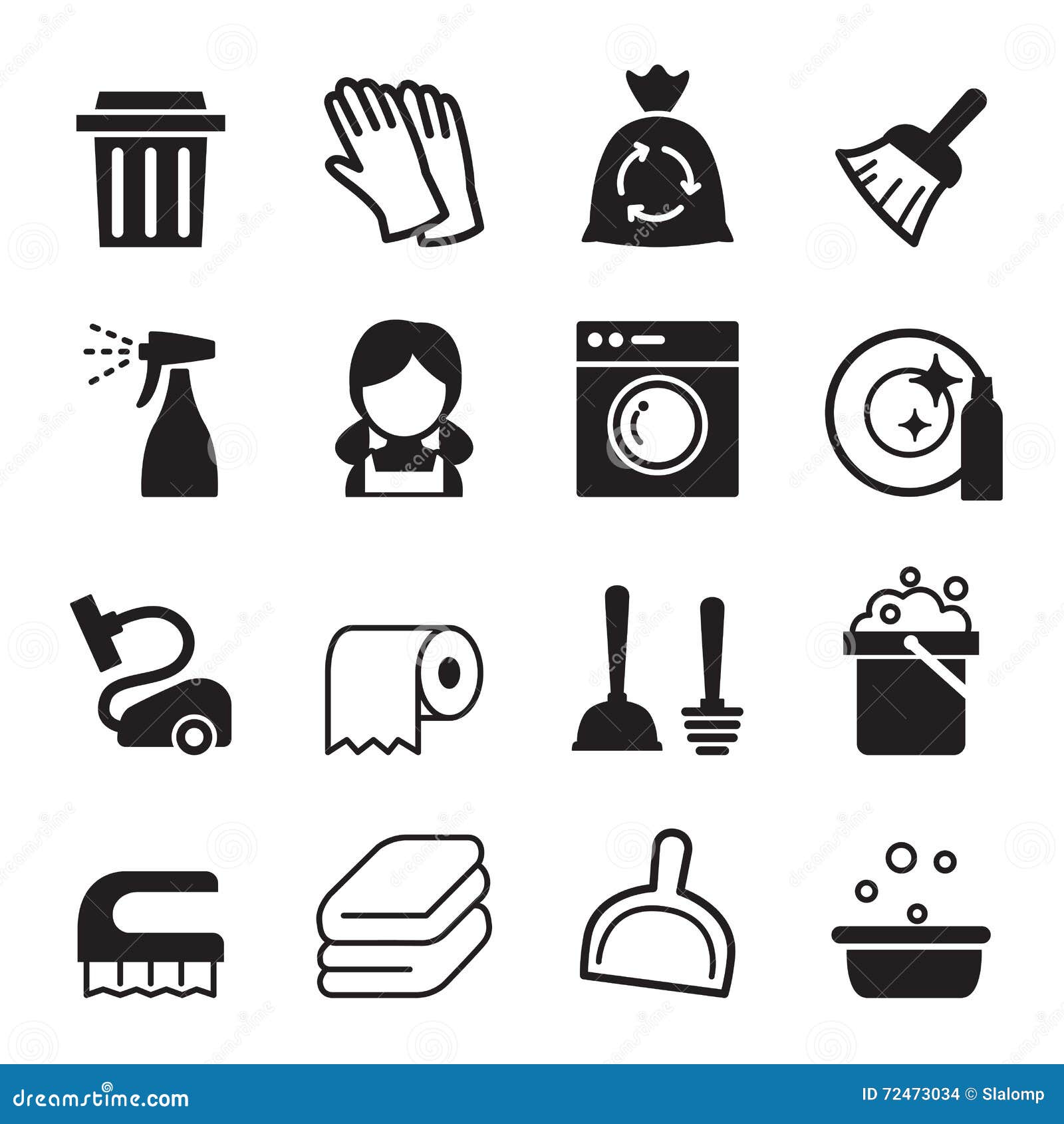 Cleaning icon stock vector. Illustration of brush, modern - 72473034