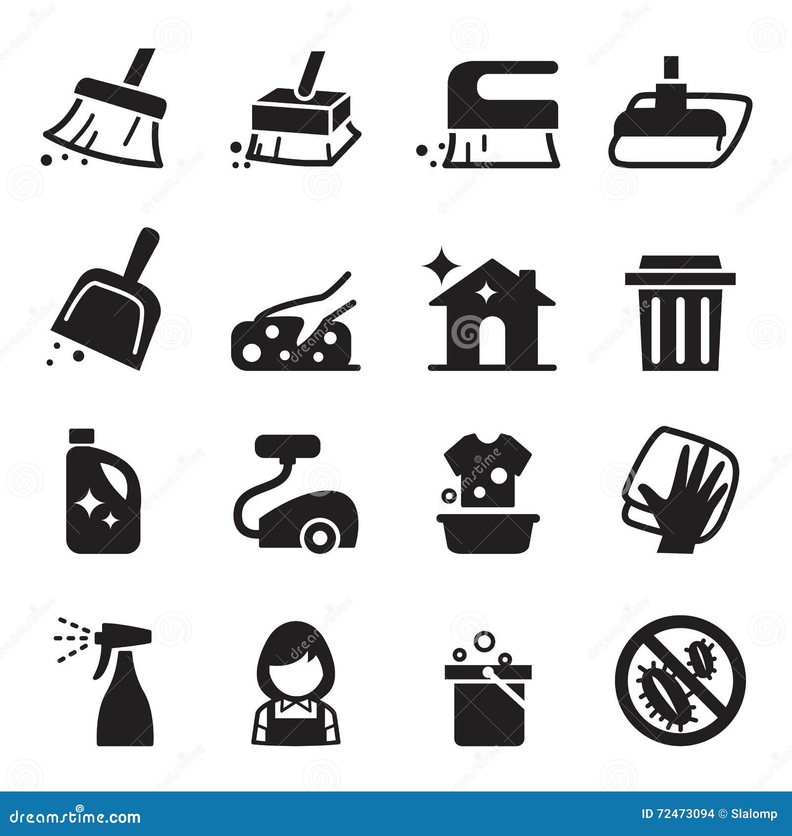 Cleaning icon set stock vector. Illustration of sponge - 72473094