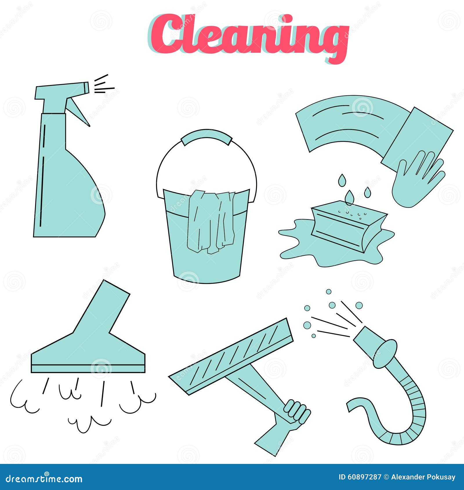 Cleaning Icons Flat Modern Style Icon Stock Vector - Illustration of cleaning, sponge: 60897287