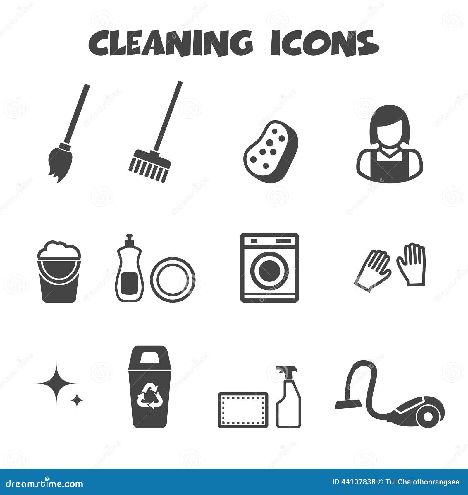 Cleaning icons stock vector. Illustration of icons, dish - 44107838