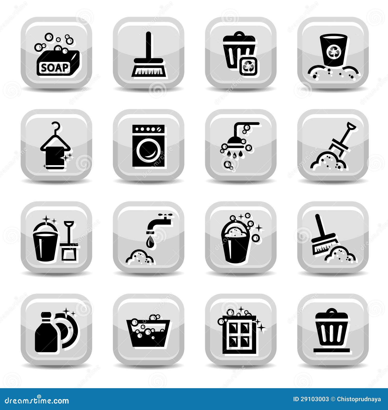 Cleaning icons set stock vector. Illustration of cleaner - 29103003