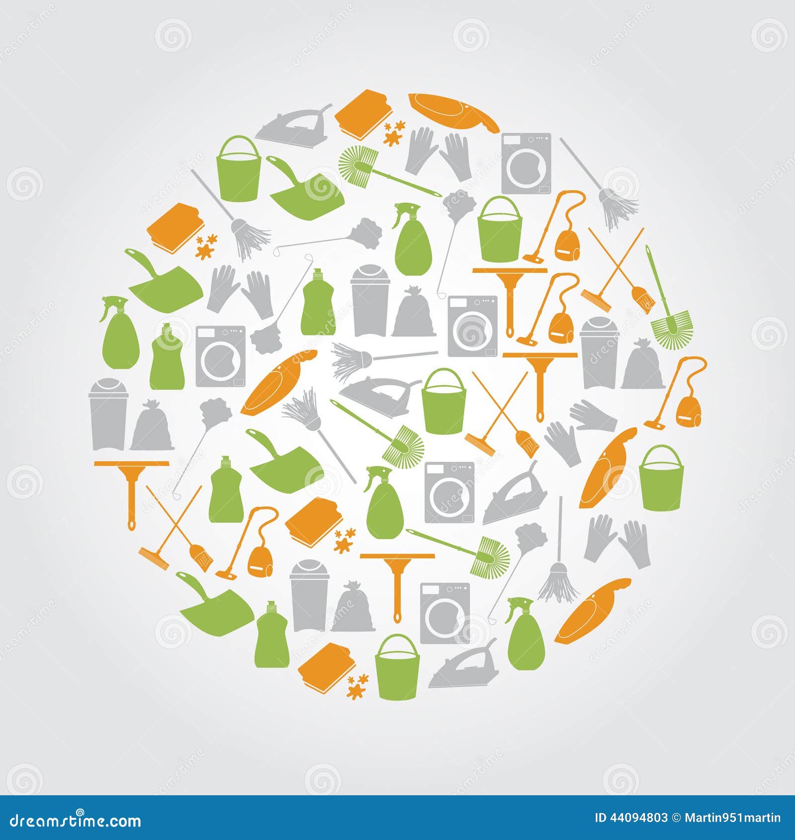 Cleaning Icons Set in Circle Stock Vector - Illustration of design ...