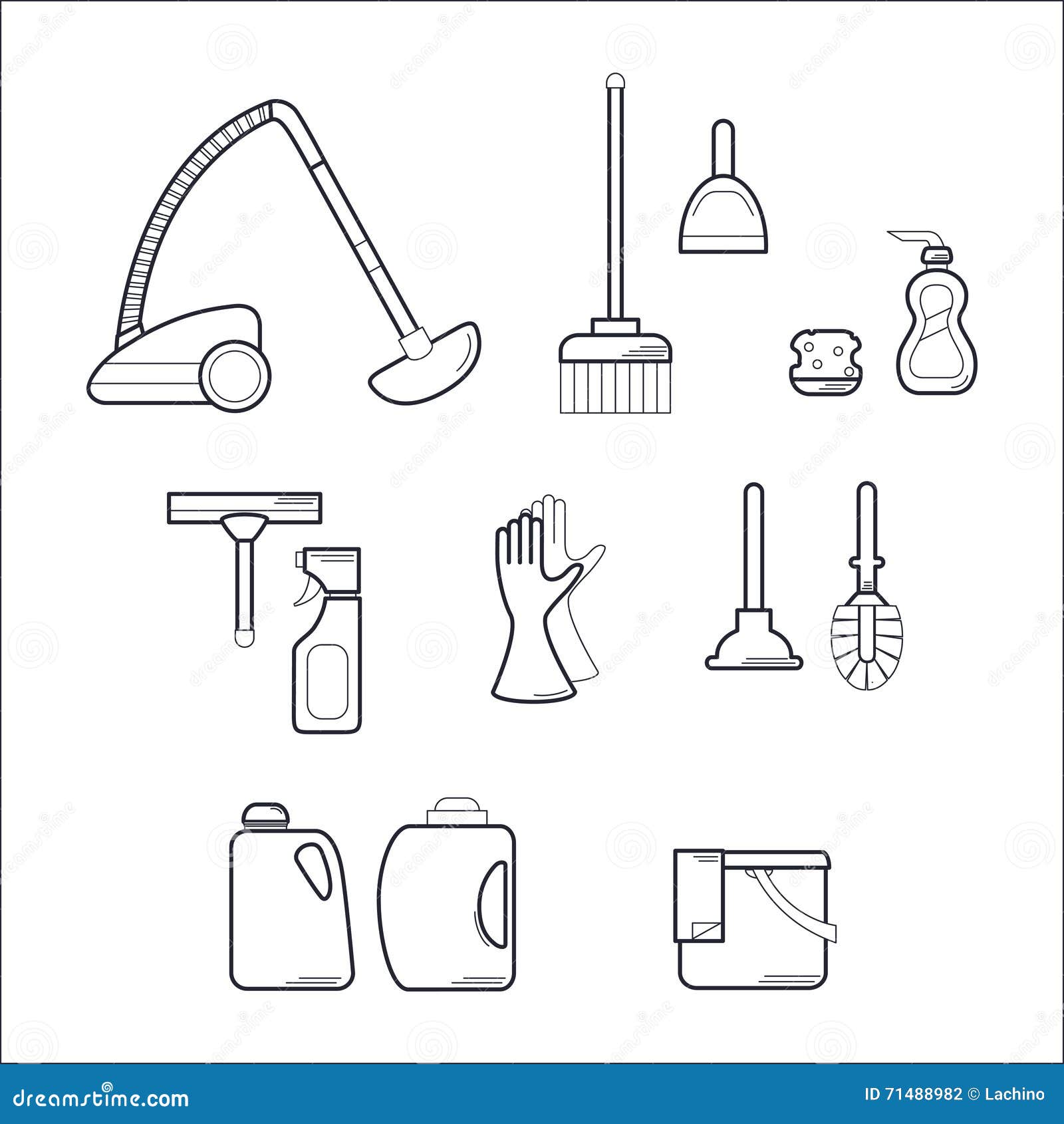 Cleaning Icons Set/ Equipment for Cleaning Stock Vector - Illustration ...