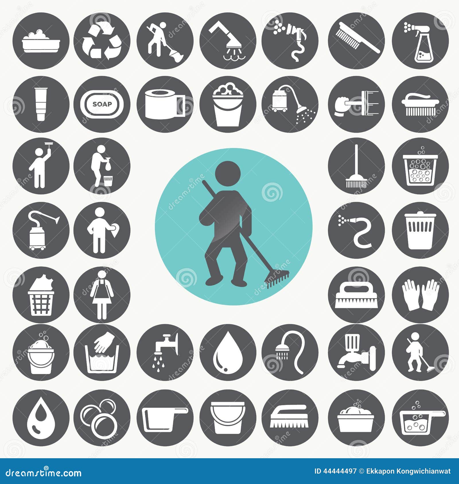 Cleaning Icons Vector Set. Purity Illustration Symbol Collection ...