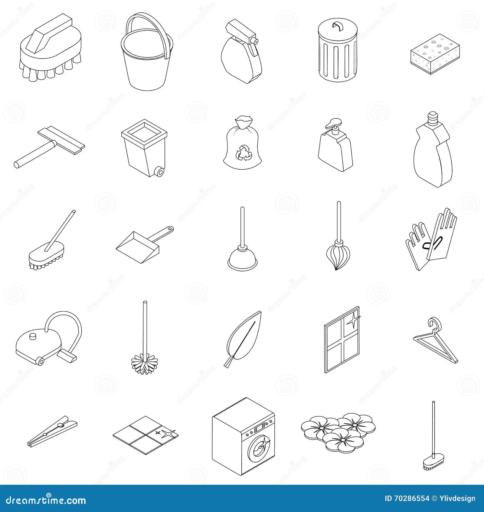 Cleaning icons set stock vector. Illustration of polishing - 70286554