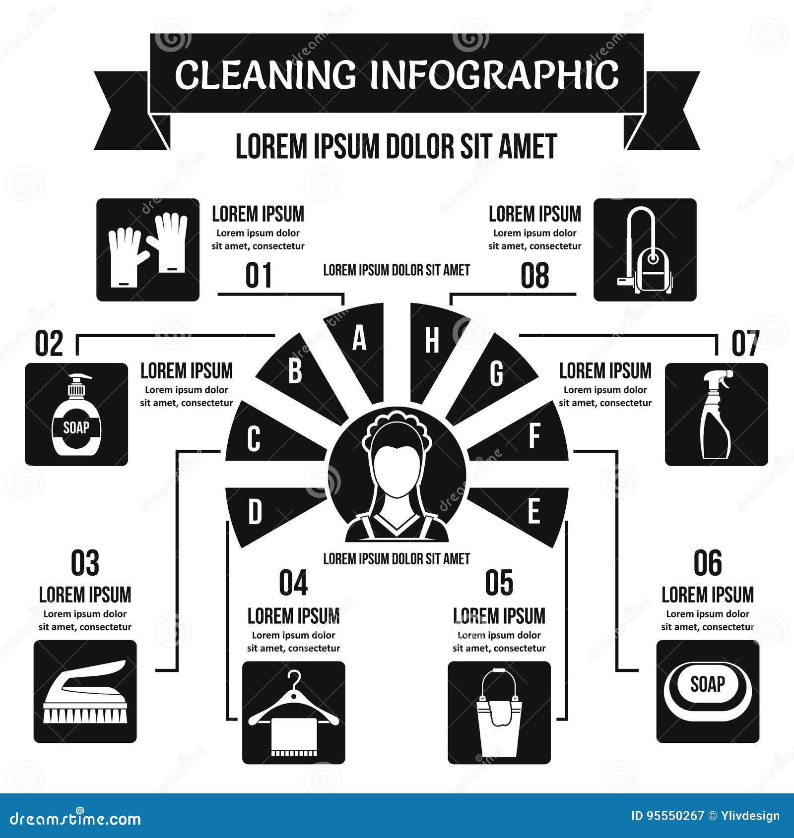 Cleaning Infographic Concept, Simple Style Stock Vector - Illustration ...