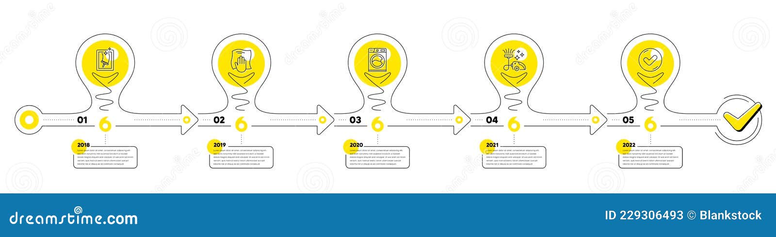 Cleaning Infographic 5 Steps Timeline. Workflow Process with Clean ...