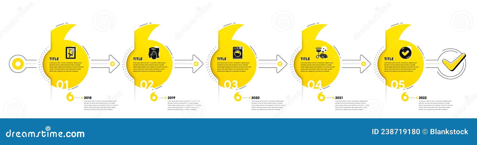 Cleaning Infographic 5 Steps Timeline. Workflow Process with Clean ...