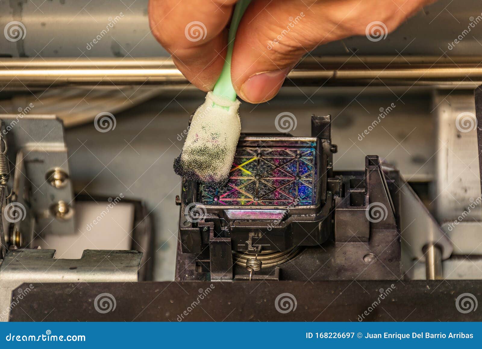 Cleaning the Inkpad of a Large Format Printing Plotter Stock Image ...