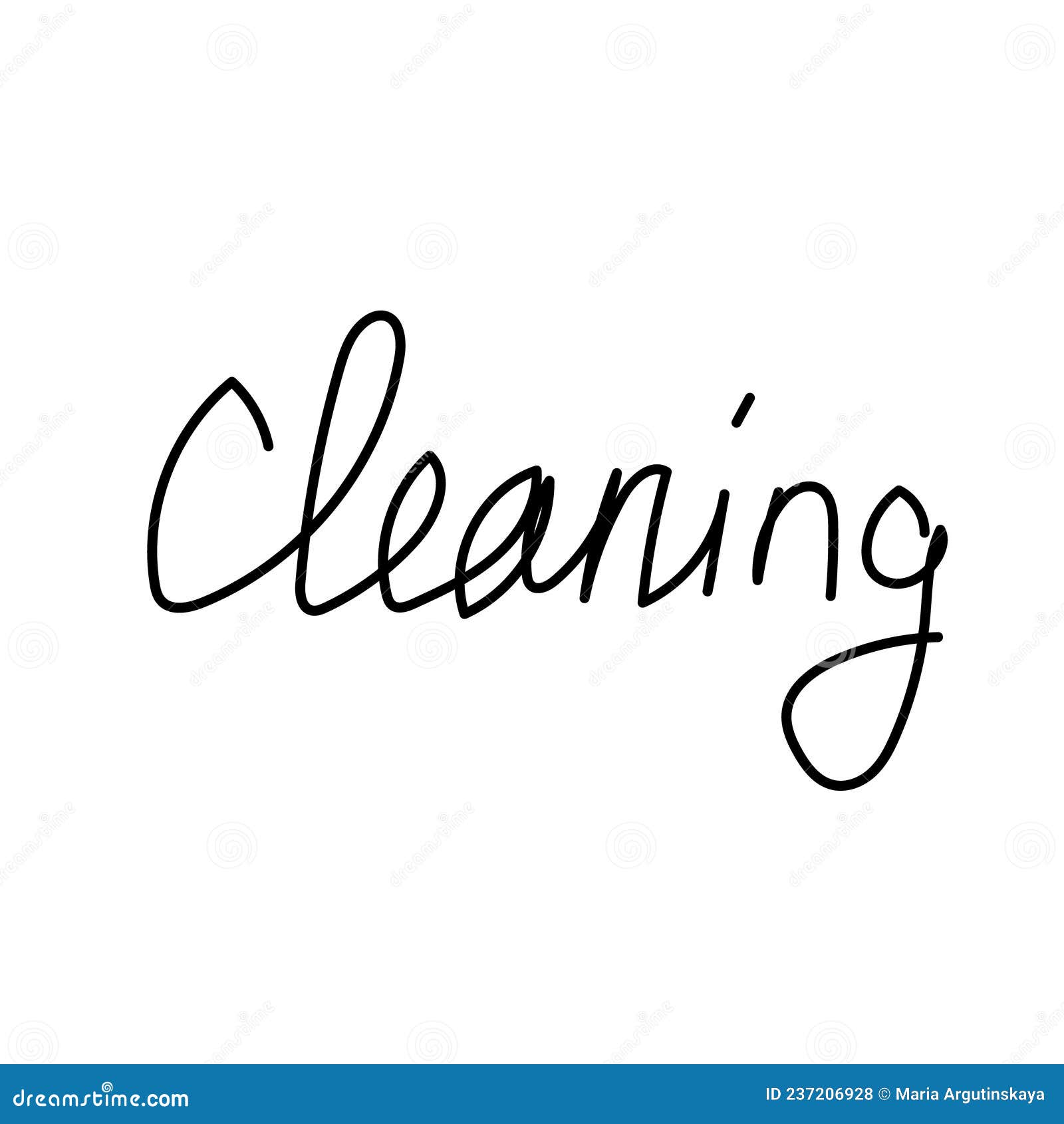 Cleaning Inscription Hand Drawn Doodle Style Clip Art Stock Vector ...
