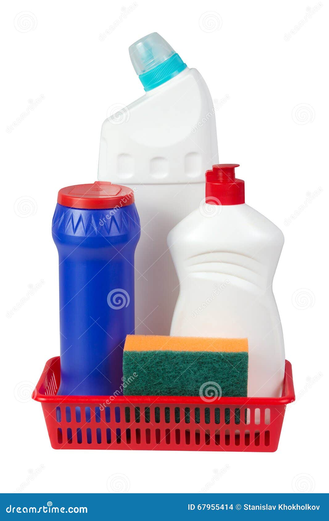 Cleaning Items Isolated on White Stock Photo - Image of color, sanitize ...