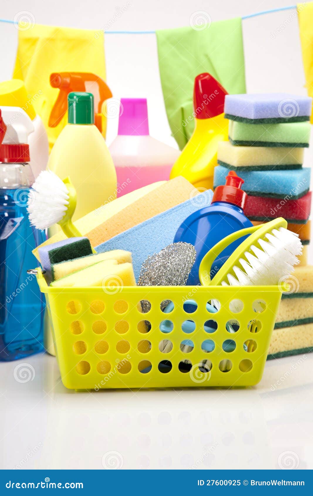 Cleaning Items Set, Detergents Stock Image - Image of purple, housework ...