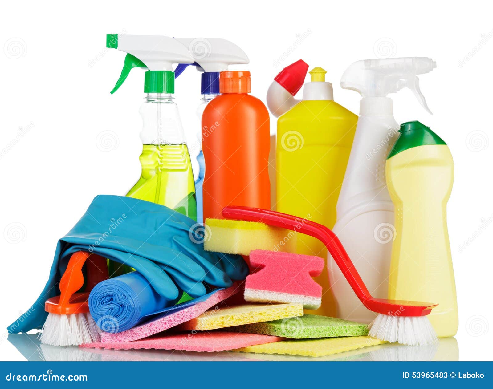 Cleaning items set stock image. Image of house, green - 53965483