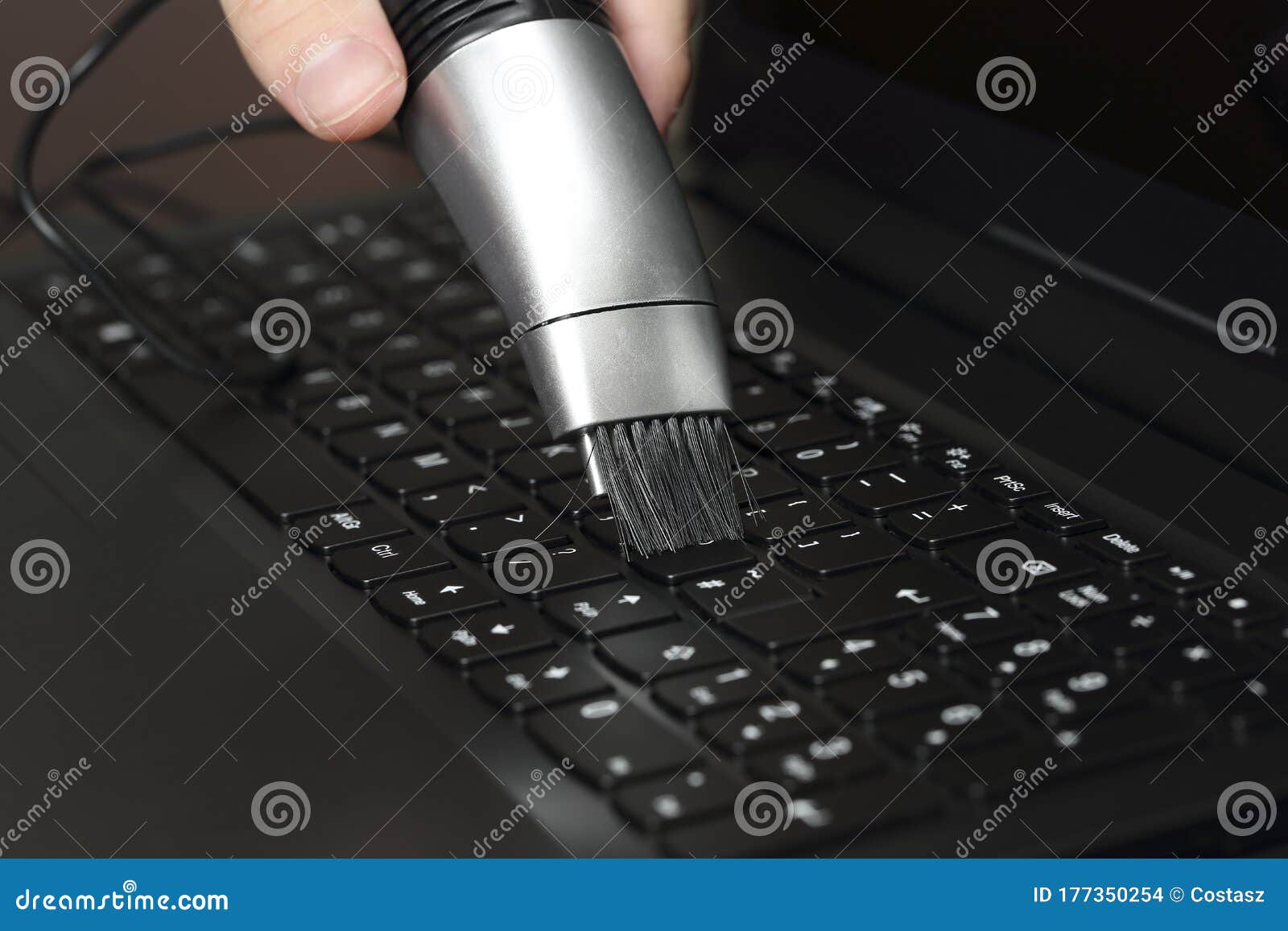 Cleaning the keyboard stock photo. Image of hygiene - 177350254