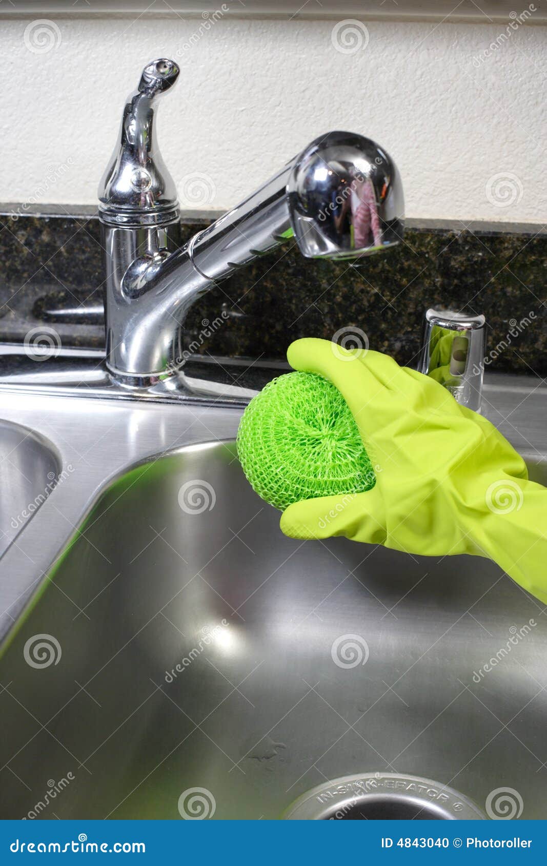 Cleaning Kitchen Sink stock photo. Image of shiny, guarantee - 4843040