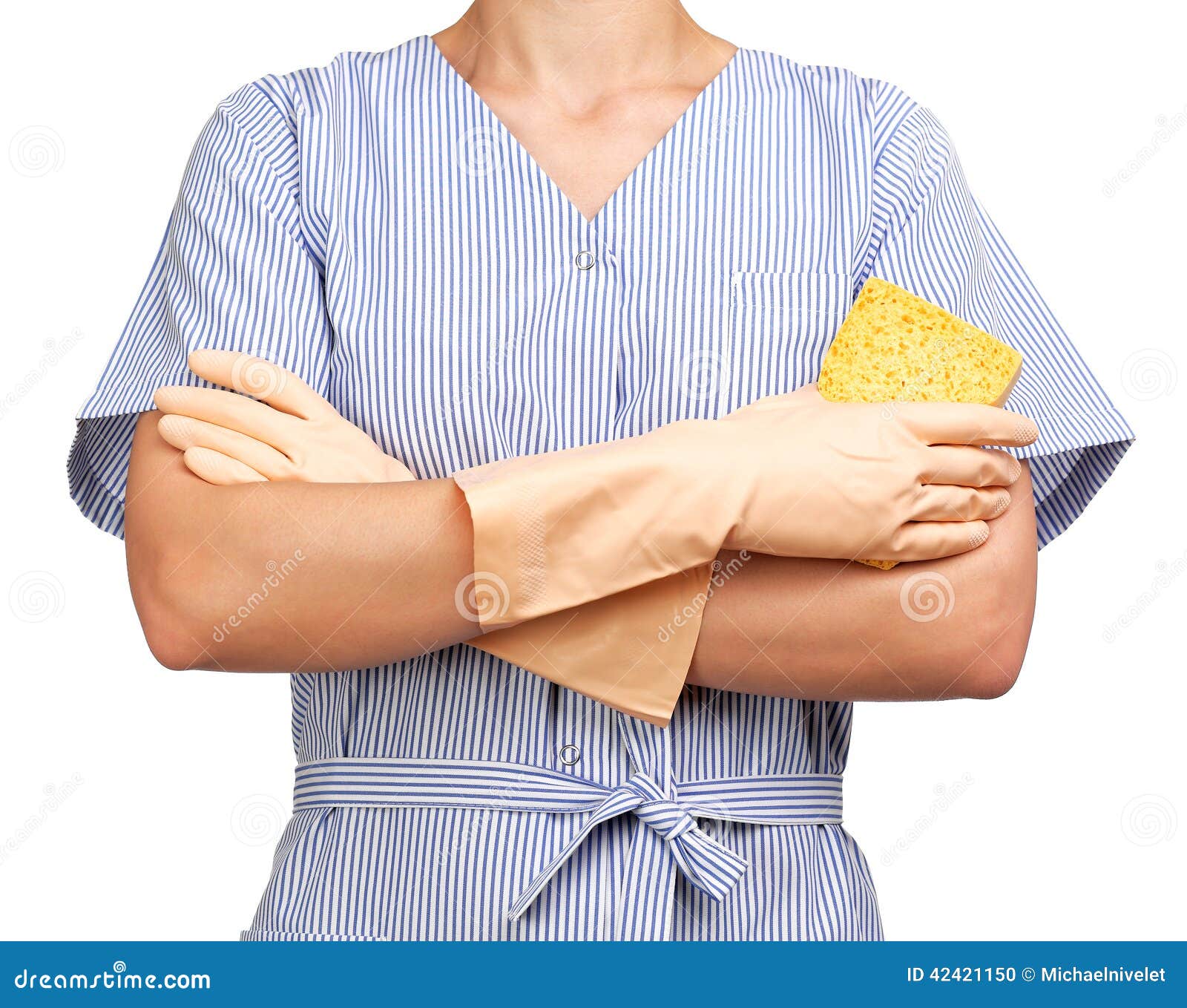 Cleaning lady folded arms stock photo. Image of hygiene - 42421150