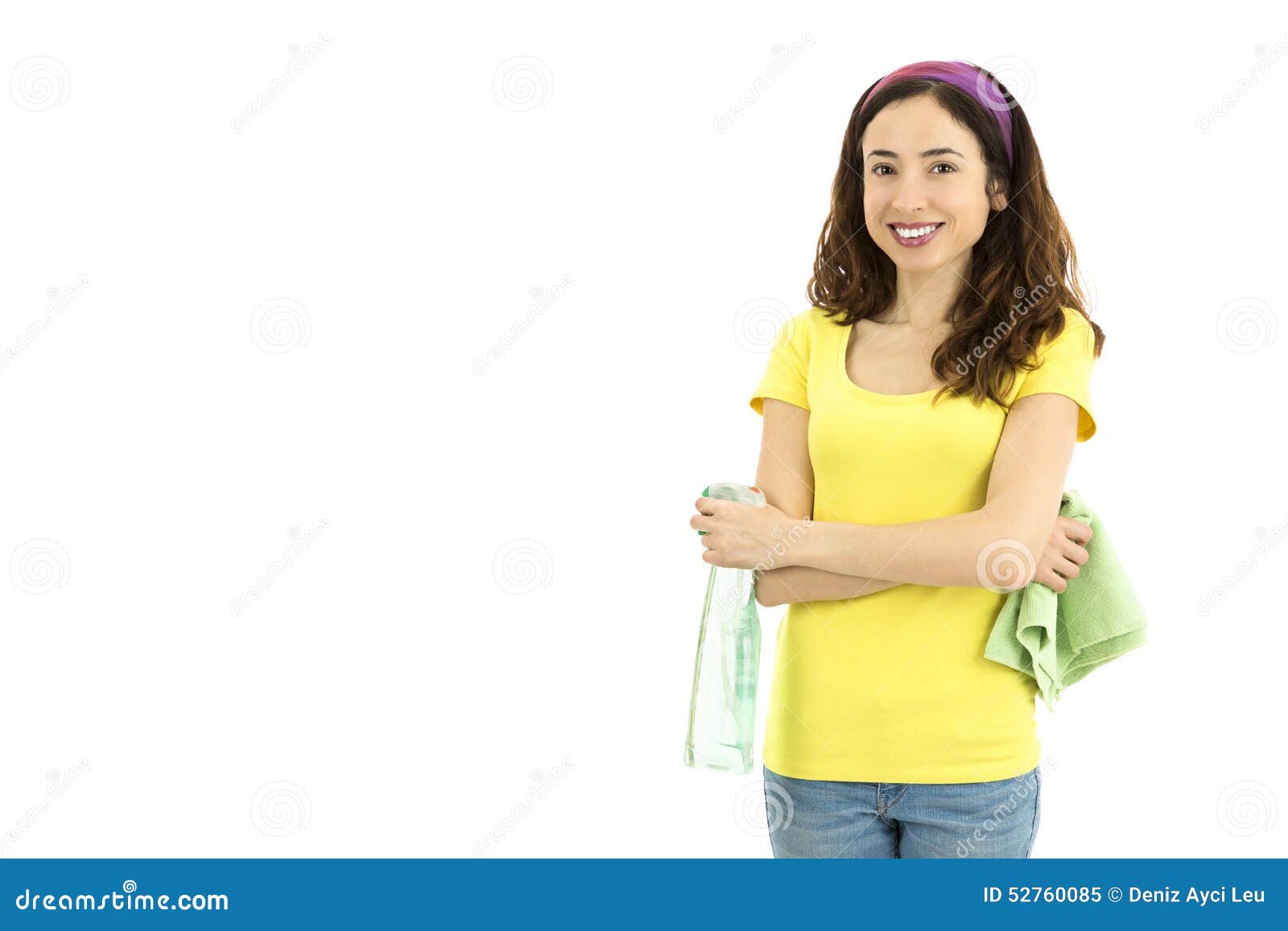 Cleaning Lady with Her Tools in Her Hand Stock Image - Image of copy ...
