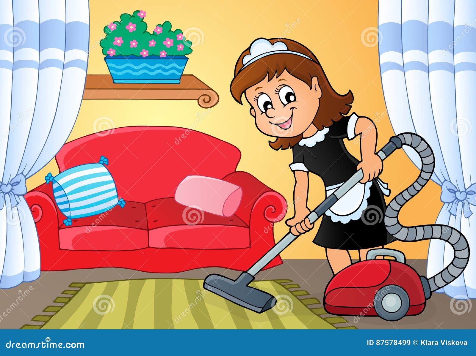Cleaning Lady Theme Image 4 Stock Vector - Illustration of equipment ...