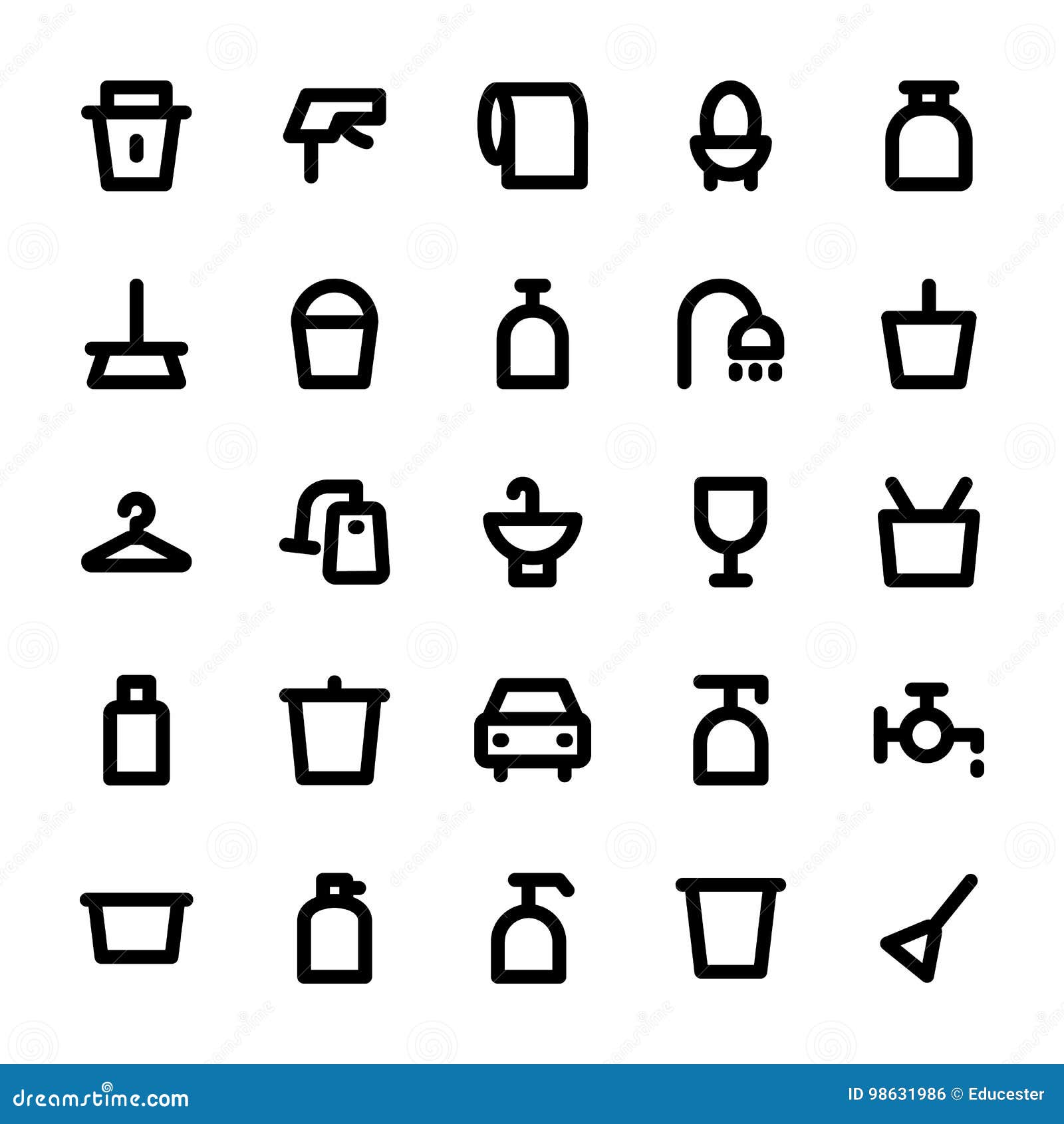 Cleaning Line Icons 1 stock illustration. Illustration of hygiene ...