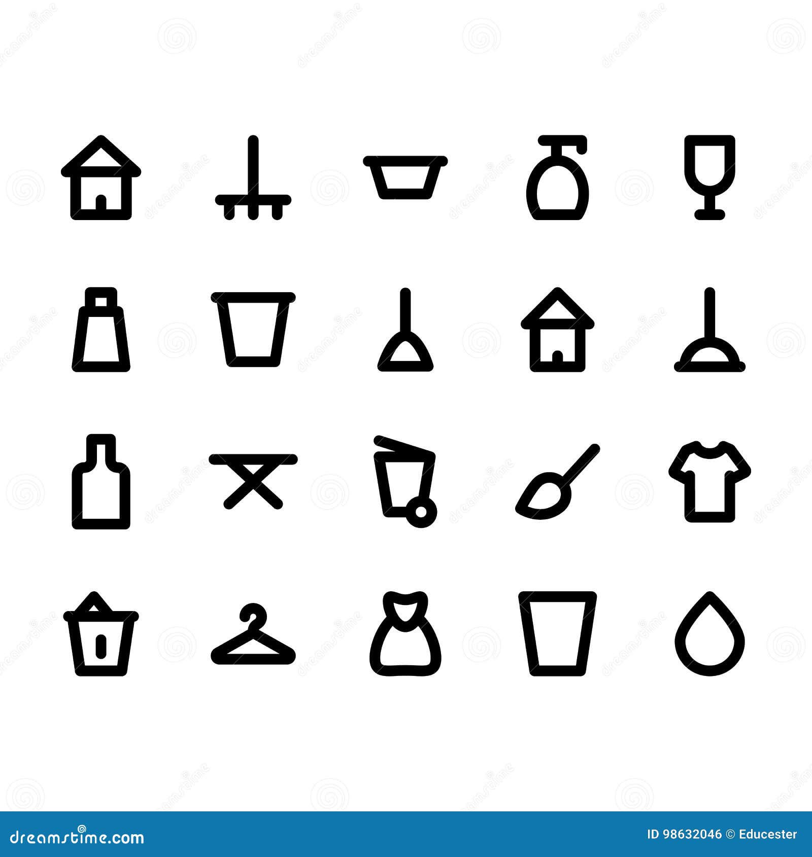 Cleaning Line Icons 2 stock illustration. Illustration of shampoo ...