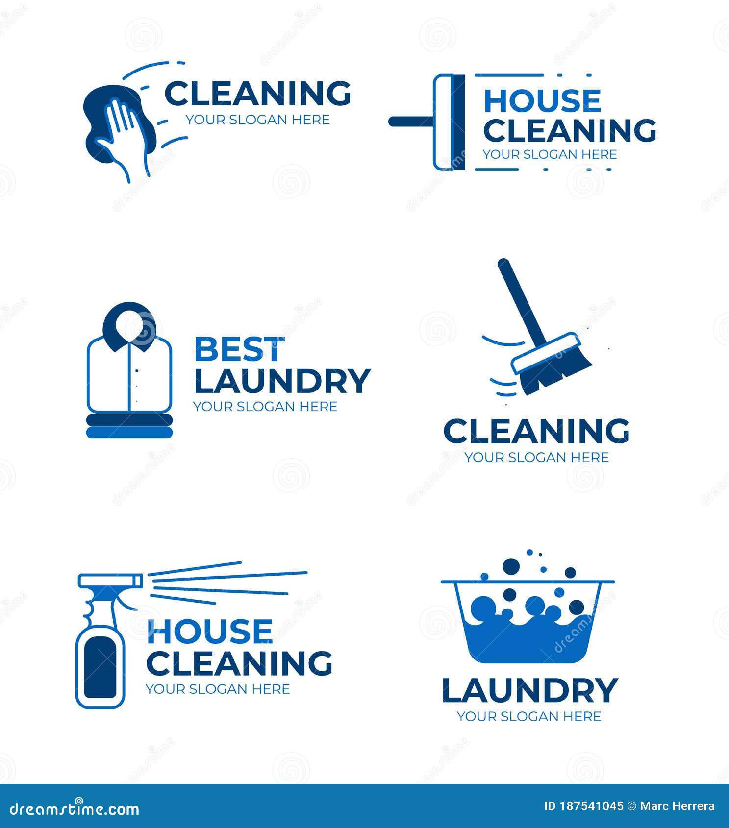Variety of Cleaning Emblems Set Stock Illustration - Illustration of ...