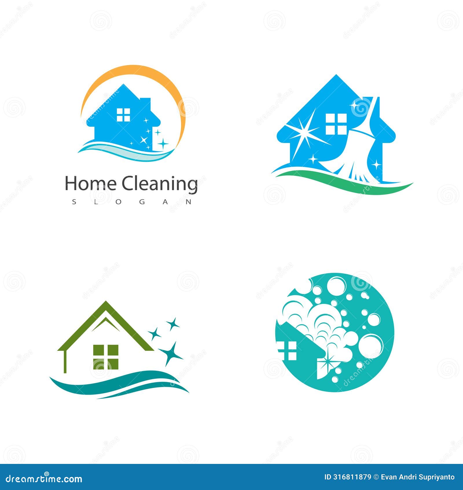 Cleaning Logo Vector Template Symbol Design Stock Vector - Illustration ...