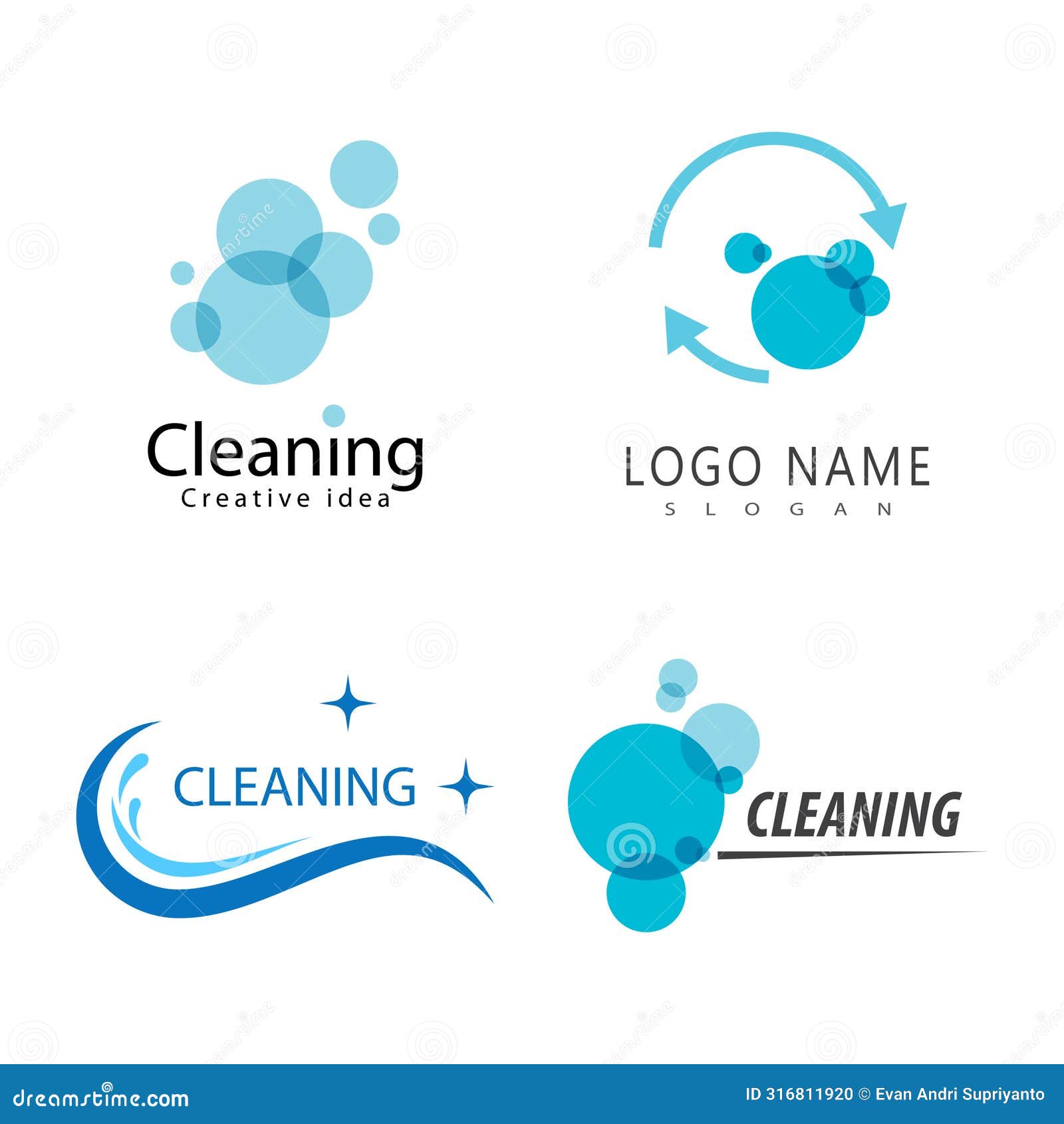 Cleaning Logo Vector Template Symbol Design Stock Vector - Illustration ...