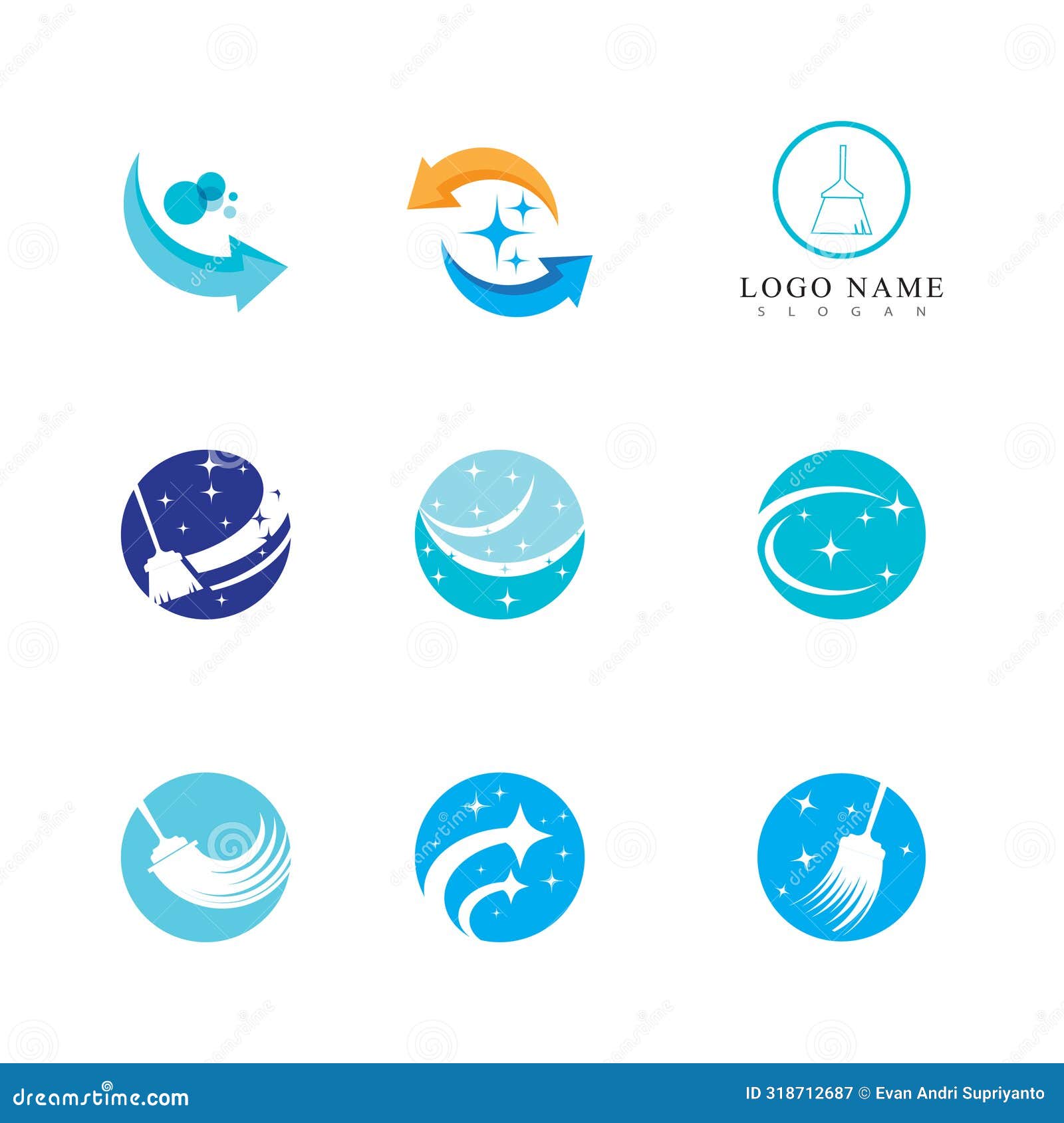 Cleaning Logo Vector Template Symbol Design Stock Vector - Illustration ...