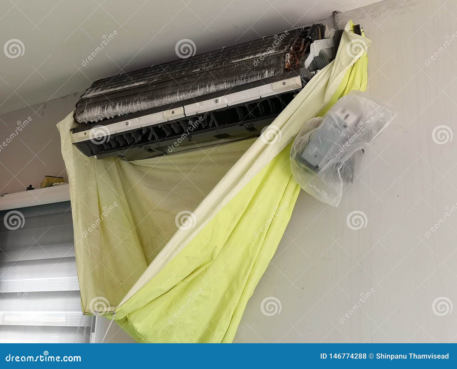 Cleaning and Maintenance Air Conditioner at Home Stock Photo - Image of ...