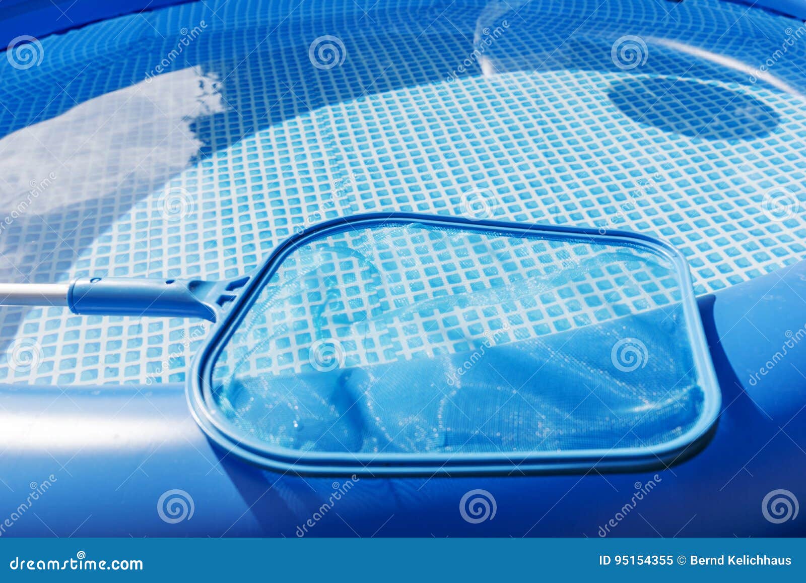 Cleaning and Maintenance Swimming Pool with Cleaning Net Stock Image ...