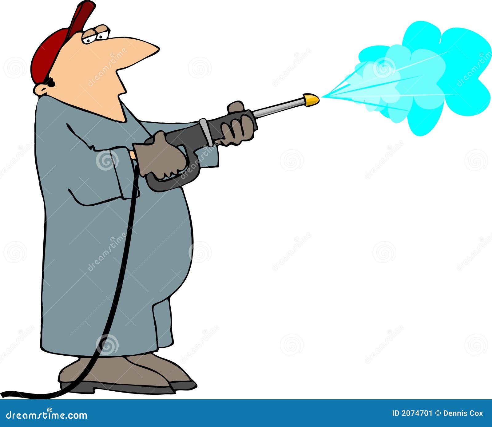 Cleaning Man stock vector. Illustration of pressure, water - 2074701