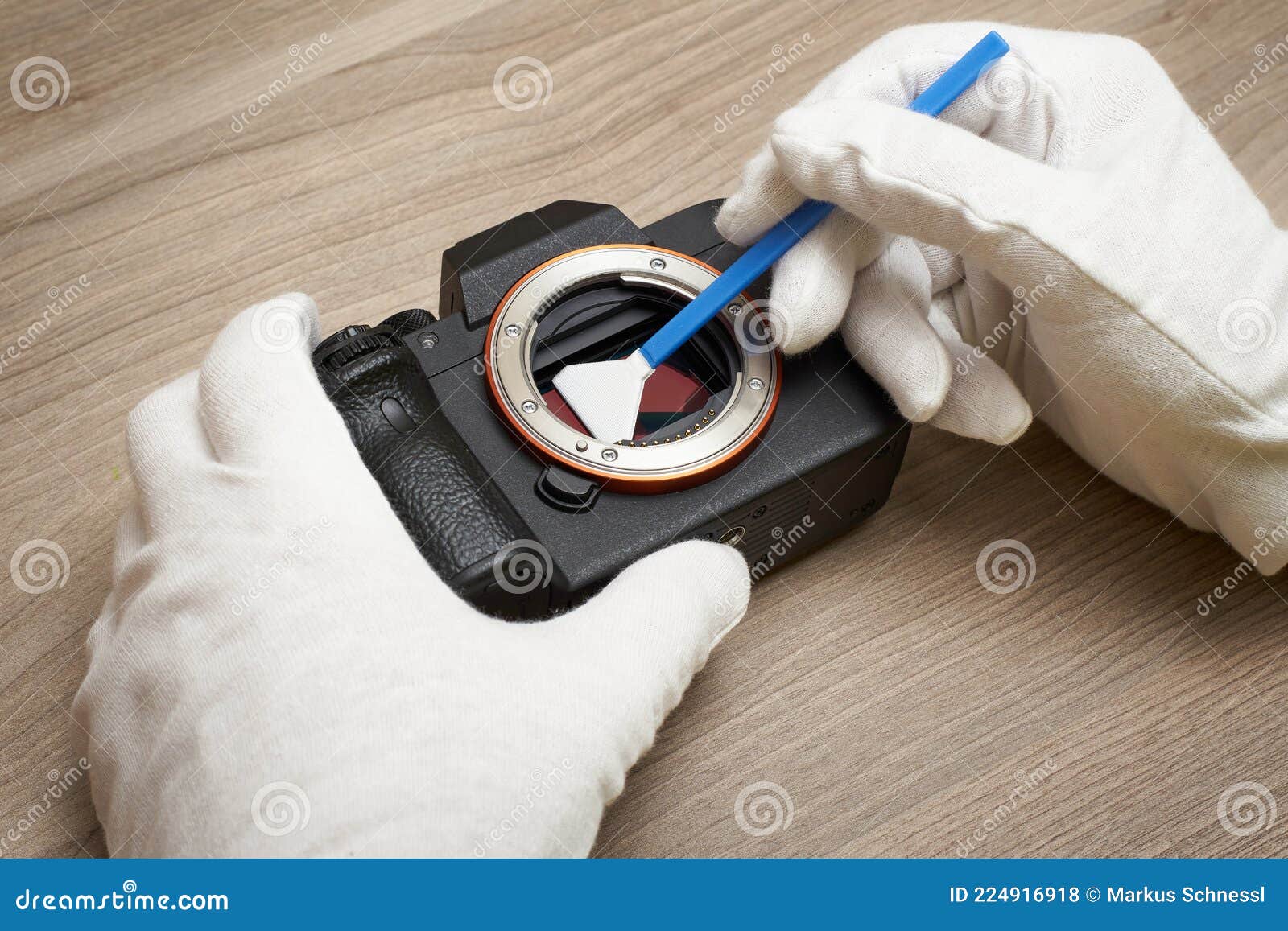 Cleaning camera sensor stock photo. Image of camera - 224916918