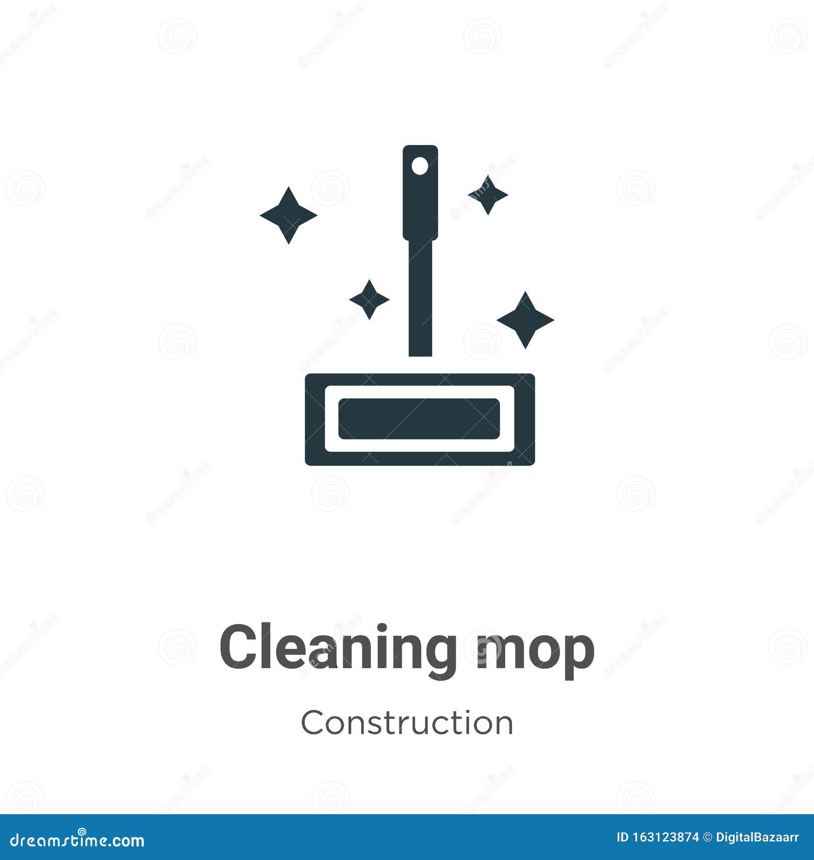 Cleaning Mop Vector Icon on White Background. Flat Vector Cleaning Mop ...