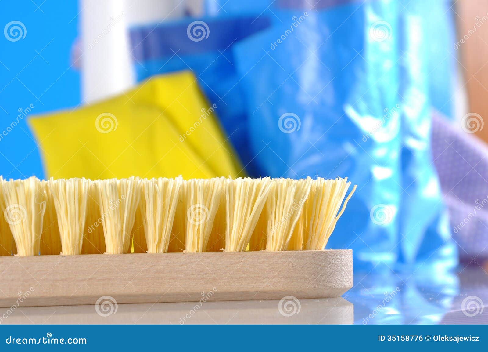 Cleaning Objects on Saturated Background Stock Photo - Image of gloves ...