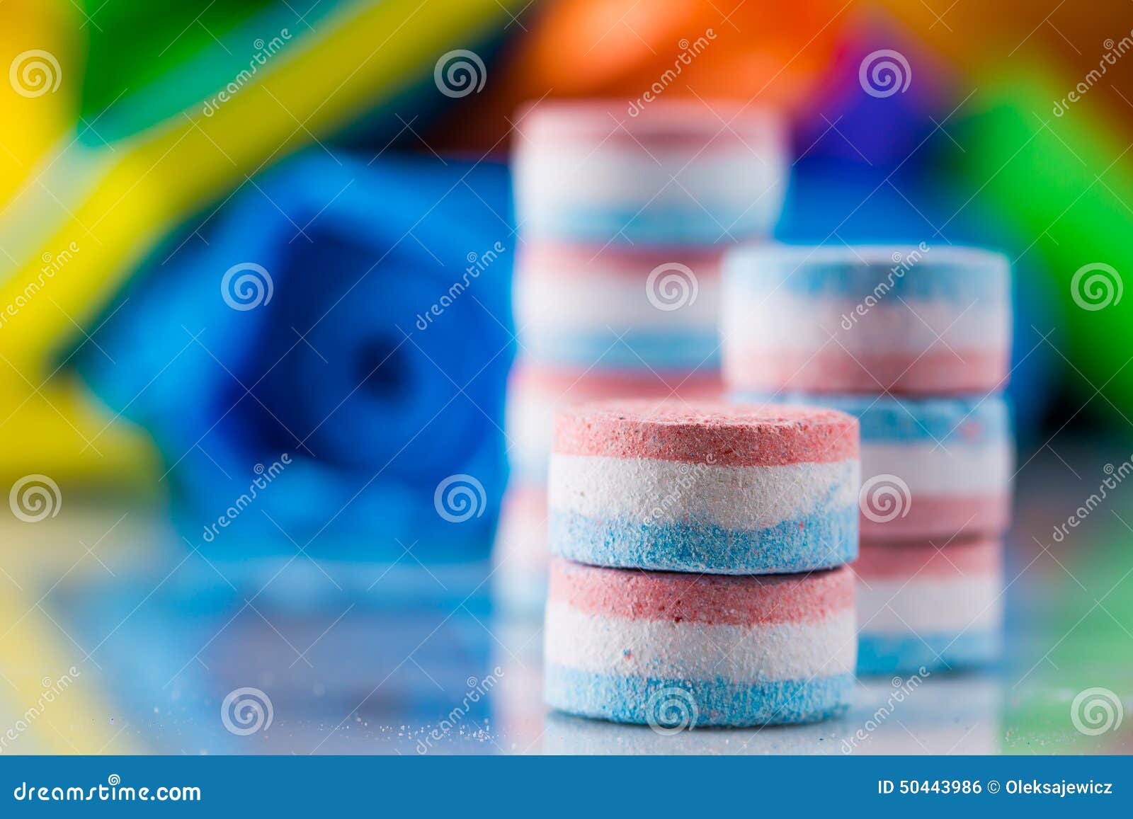 Cleaning Objects on Saturated Background Stock Photo - Image of group ...