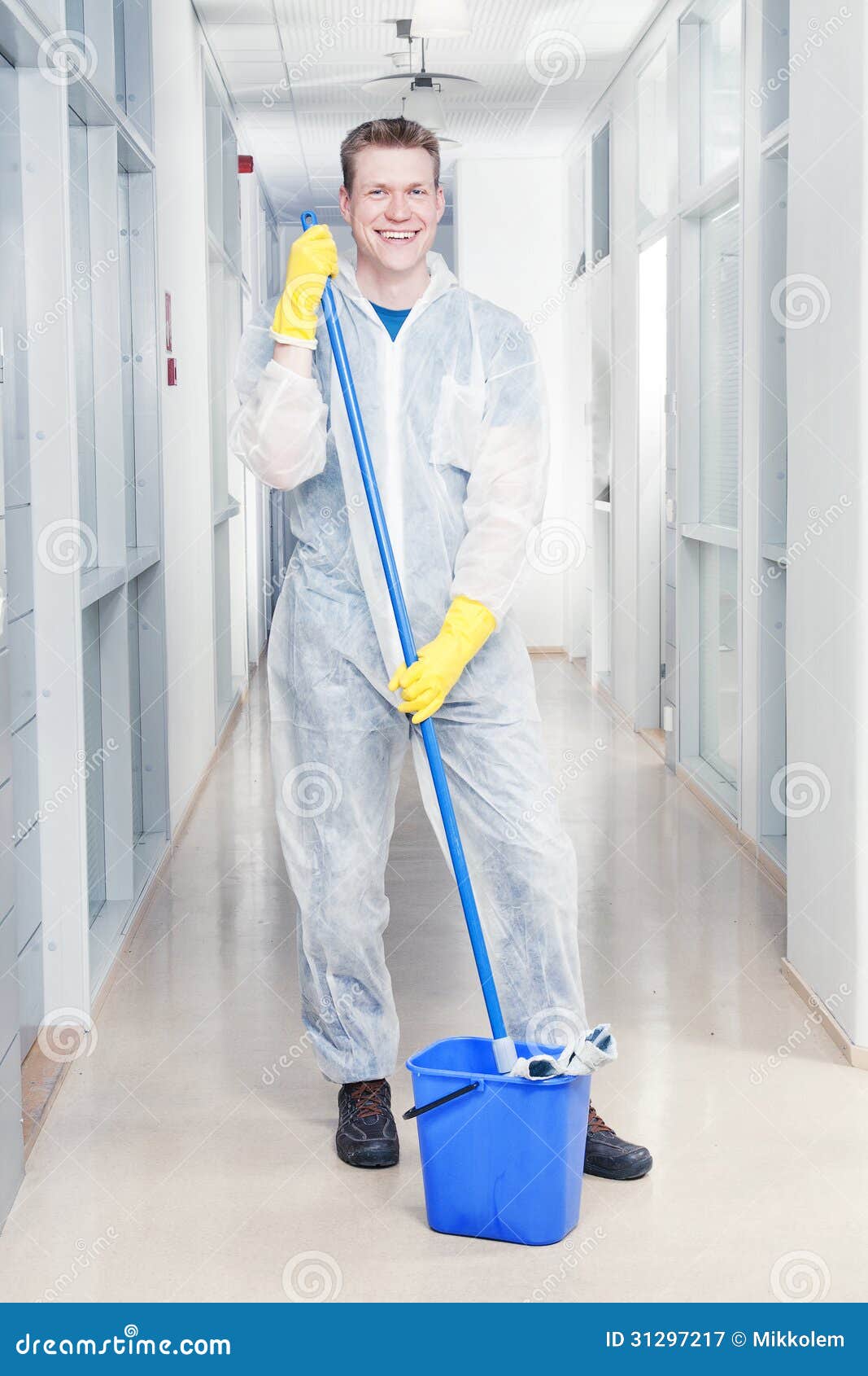 Cleaning office stock image. Image of hygiene, male, overalls - 31297217