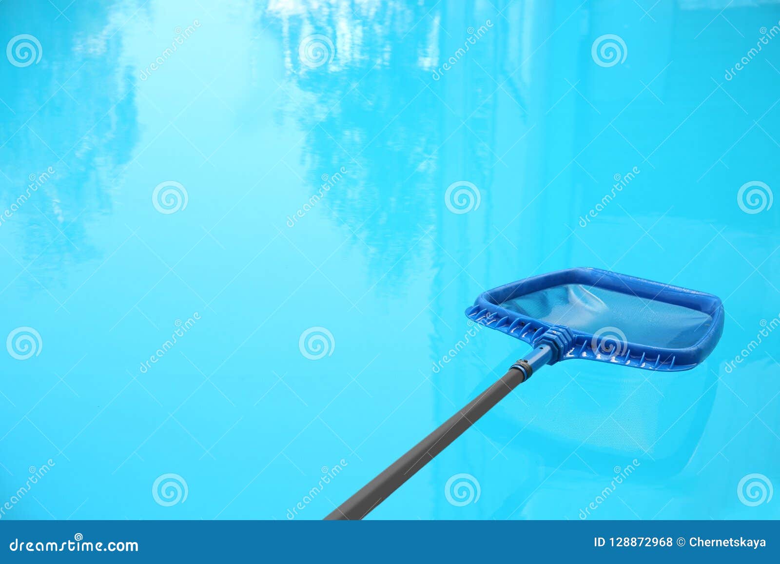 Cleaning Outdoor Pool with Scoop Net Stock Photo - Image of disinfect ...