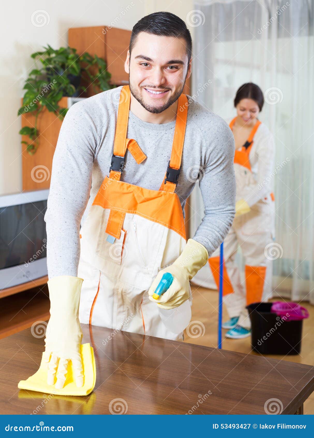 Cleaning Premises Team To Work Stock Image - Image of indoors, house ...