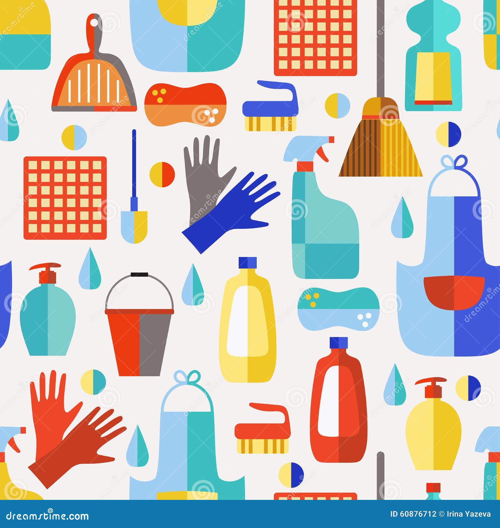 Cleaning Products Seamless Pattern. Stock Vector - Illustration of ...