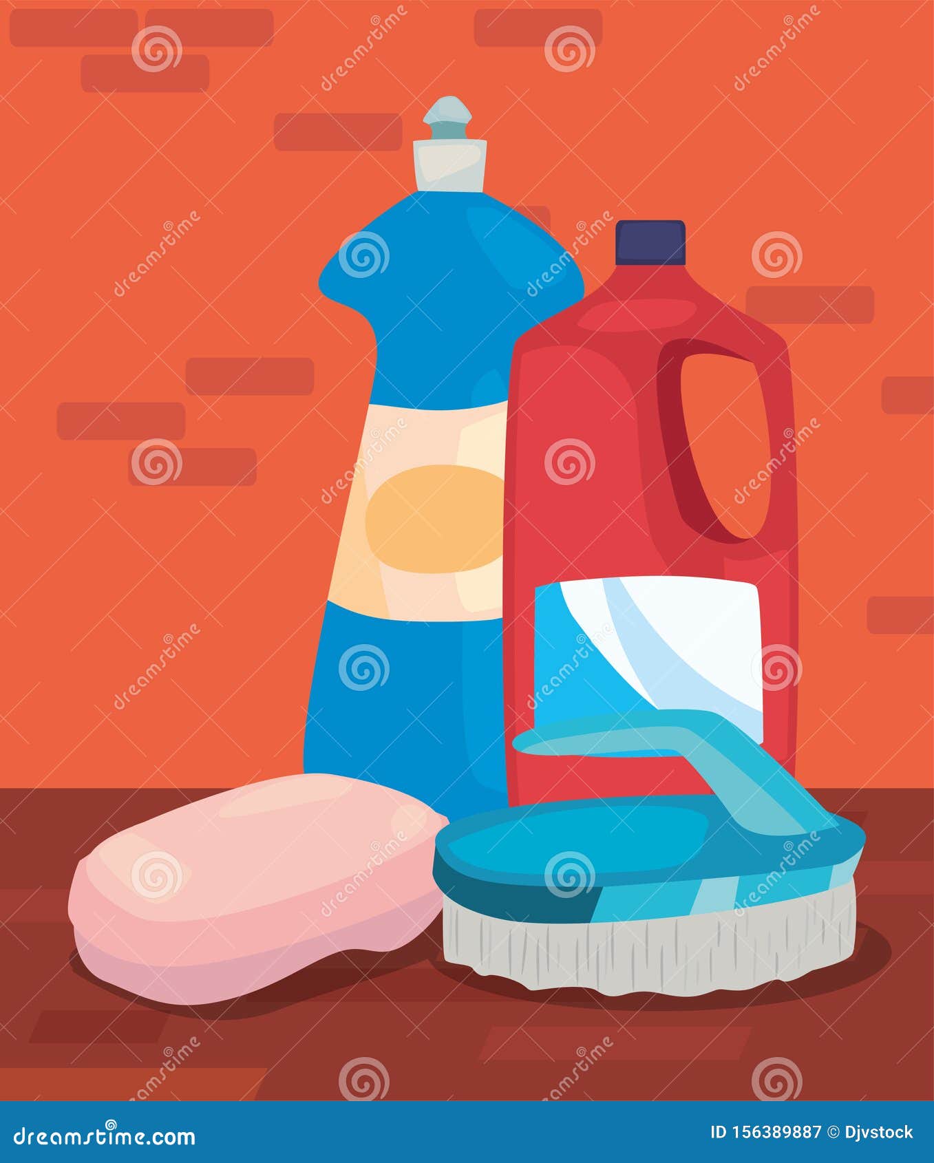 Cleaning Products and Supplies Design Stock Illustration - Illustration ...