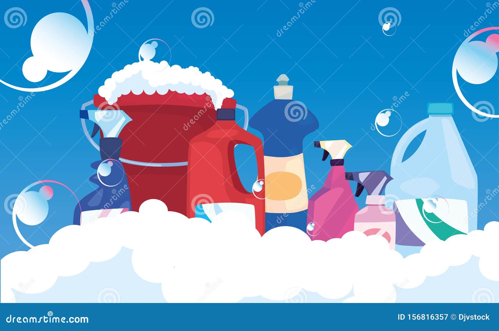 Cleaning Products and Supplies Design Stock Illustration - Illustration ...