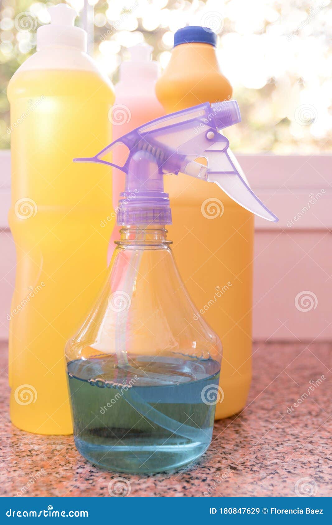 Cleaning Products on a Table Stock Image - Image of chemical, domestic ...