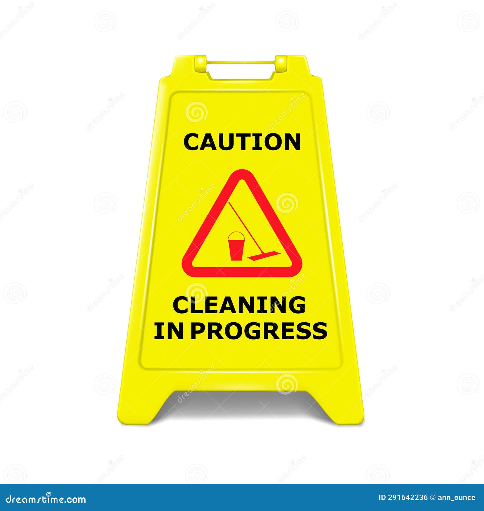 Cleaning in Progress Standing Caution Sign Board Realistic Vector ...