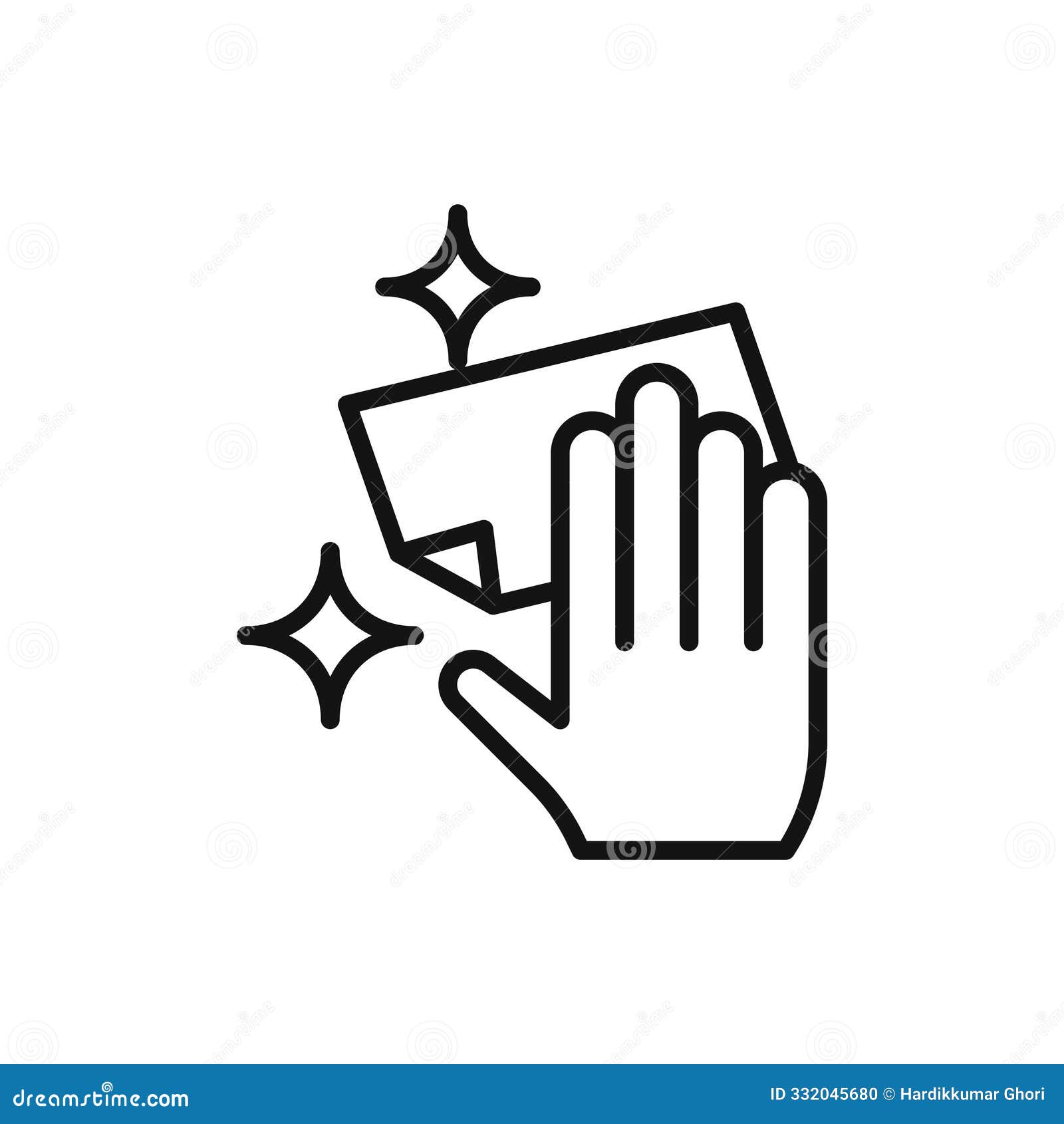 Cleaning with Rag Icon Symbol on White Background Stock Vector ...