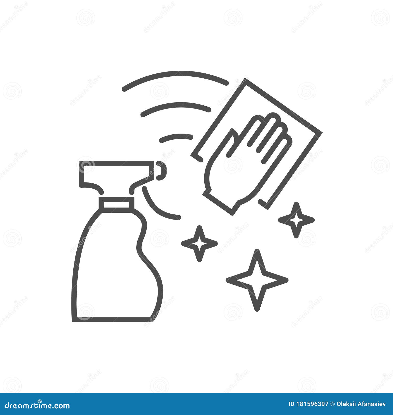 Cleaning Related Vector Thin Line Icon. Stock Vector - Illustration of ...