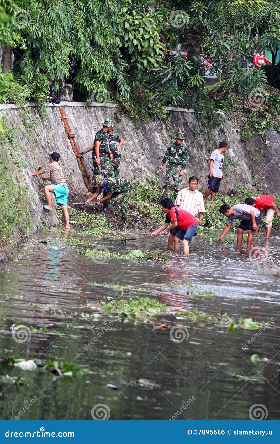 Cleaning the river editorial photo. Image of cleaning - 37095686