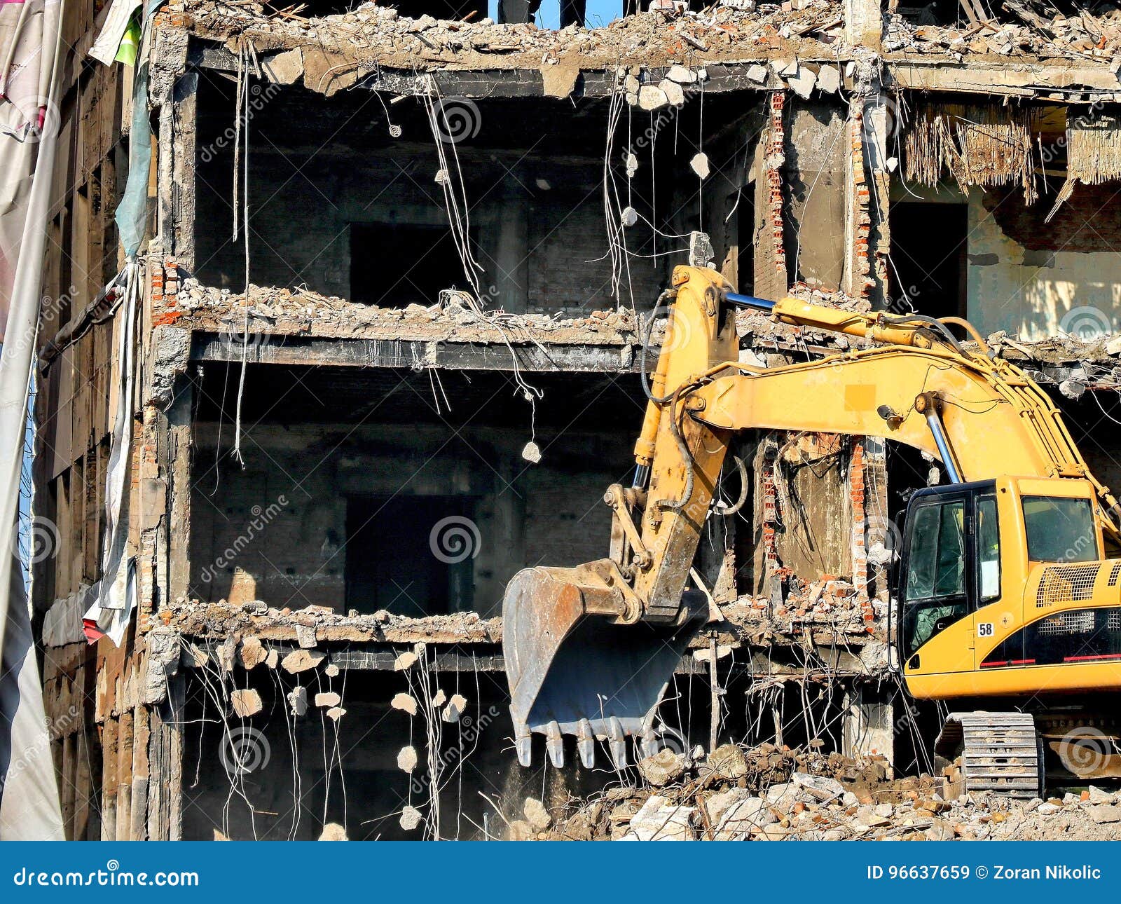 Cleaning the ruins stock image. Image of ruined, home - 96637659